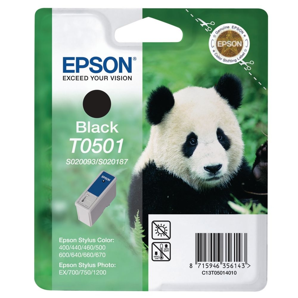 Epson Tintenpatrone T0501 Black für Stylus Color 400 440 460 500 600 ...