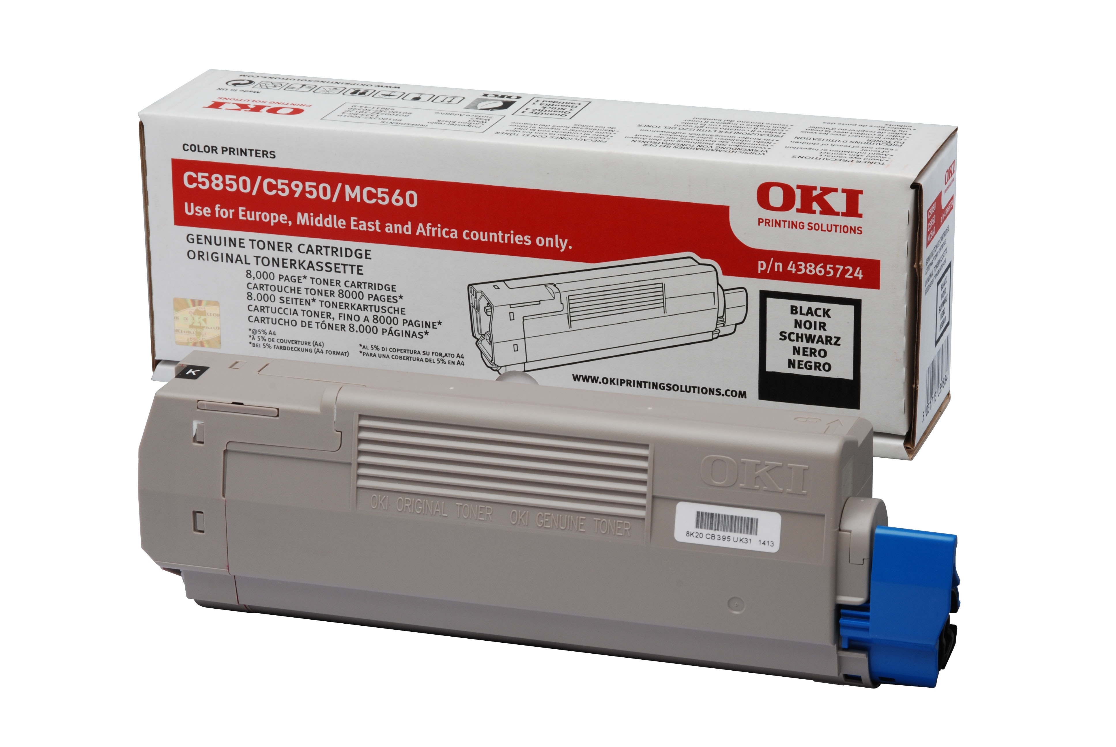 43865724 OKI Toner C5850 C5950 MC560 Original schwarz | Toner Tinte ...